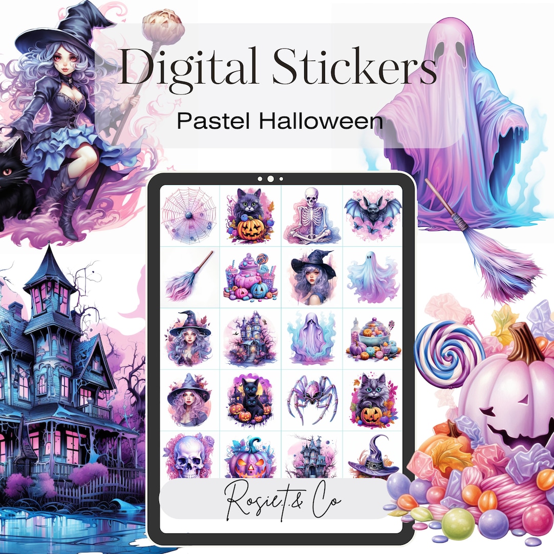Halloween Digital Stickers, Cute Spooky Stickers, Halloween Stickers ...
