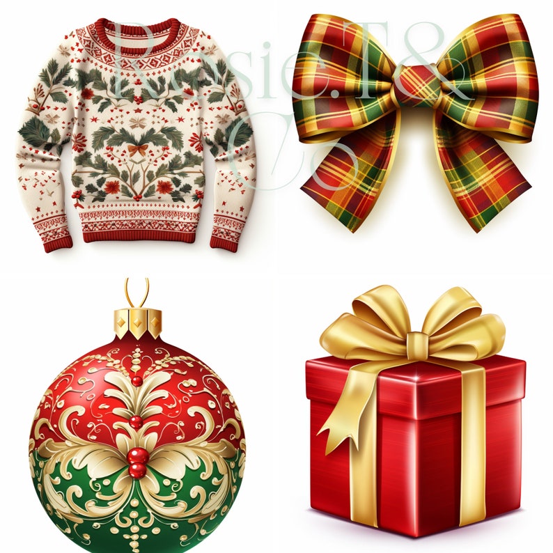 80 Christmas Clipart Bundle, PNG Image Transparent, Xmas Clip Art ...