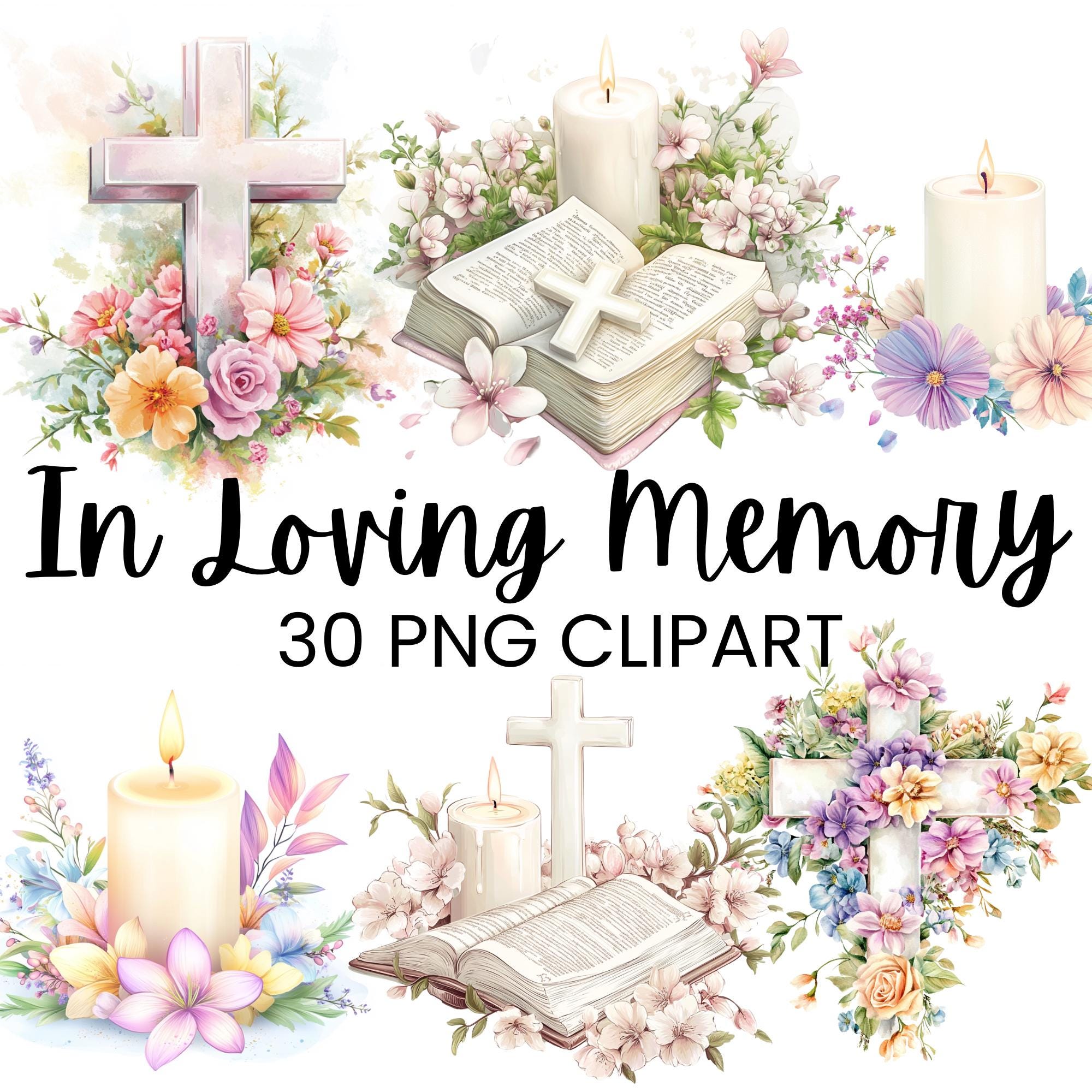 Memorial Clipart, in Loving Memory Graphics, Sympathy PNG, Sublimation ...