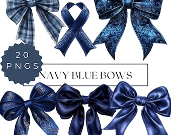 Blue Coquette Bow Clipart, 10 Images, Commercial Use, Transparent Pngs ...