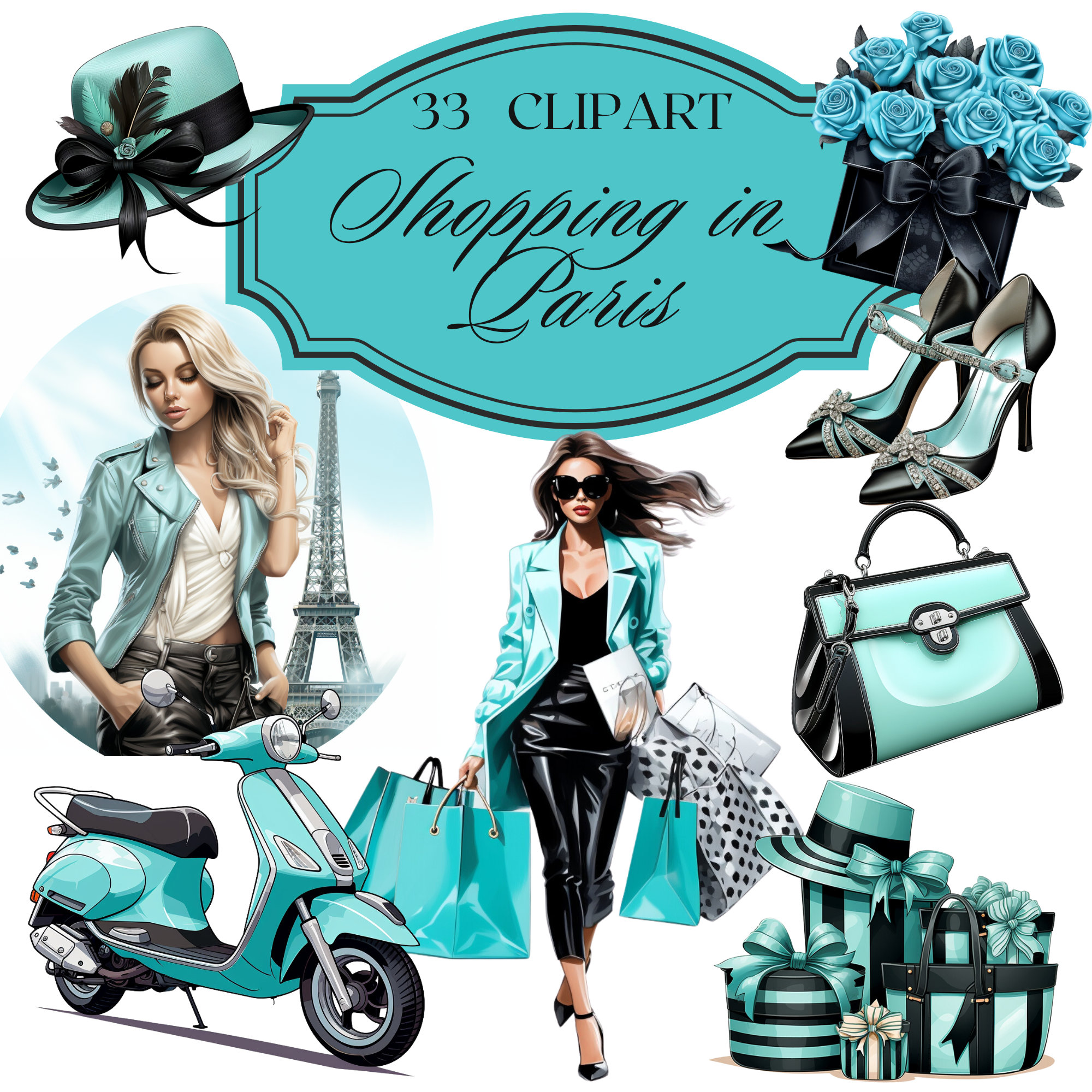 Paris Girls Clipart Spring Fashion Clipart Fashion Girl Clip Art ...