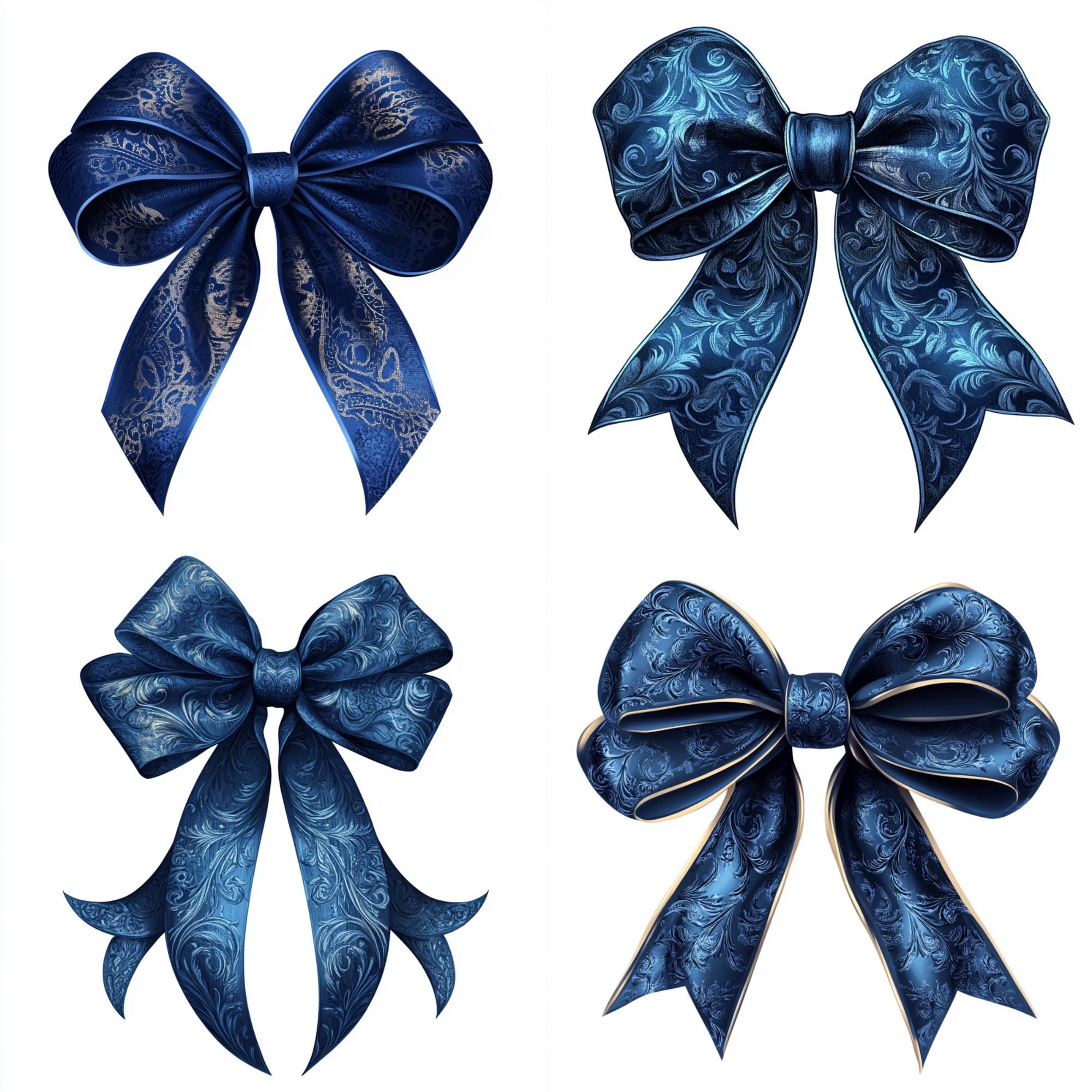 Blue Coquette Bow Clipart, Commercial Use, Transparent Pngs, Watercolor ...