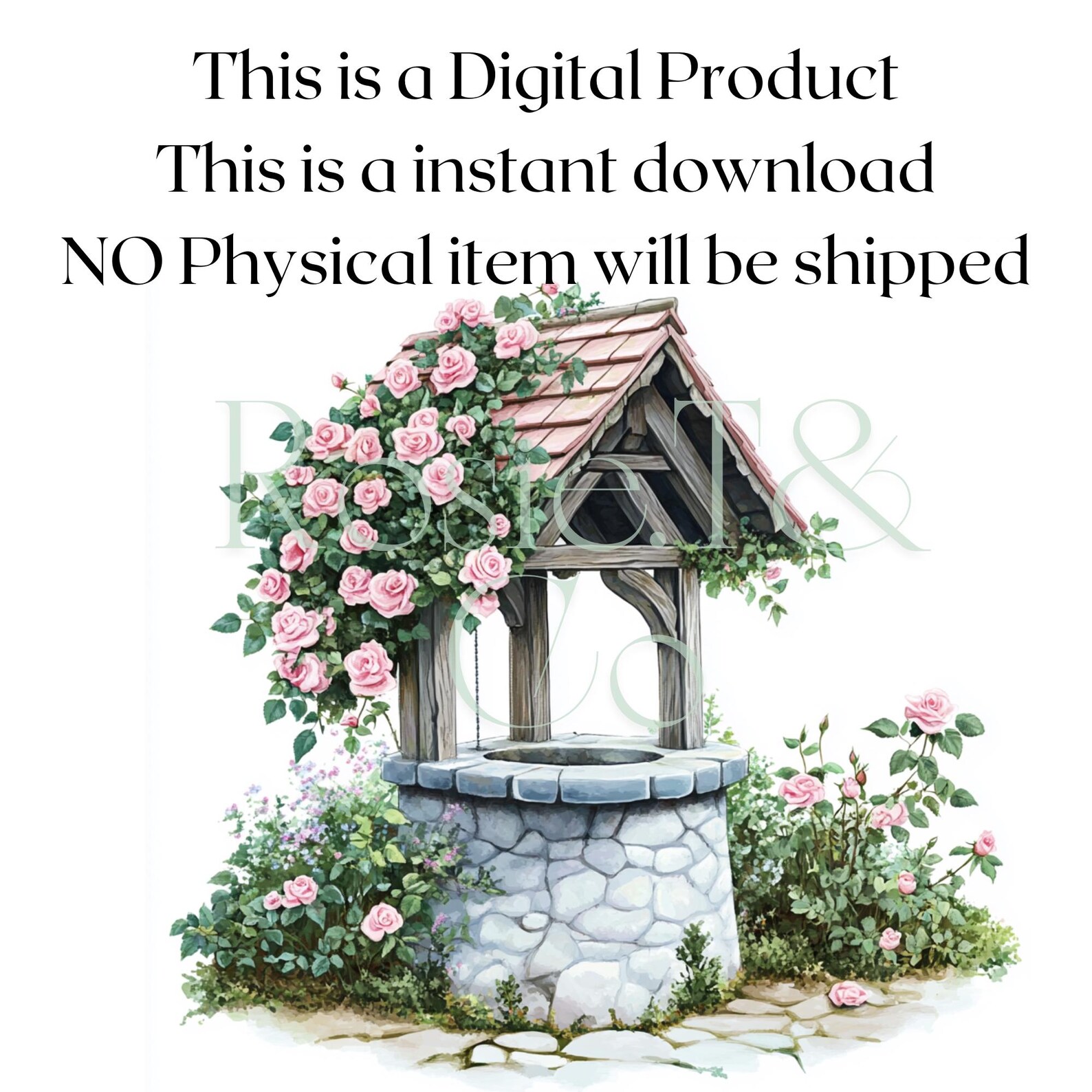 Small Garden Well Clipart, Well Clipart, Cottagecore Clip Art, Wishing ...