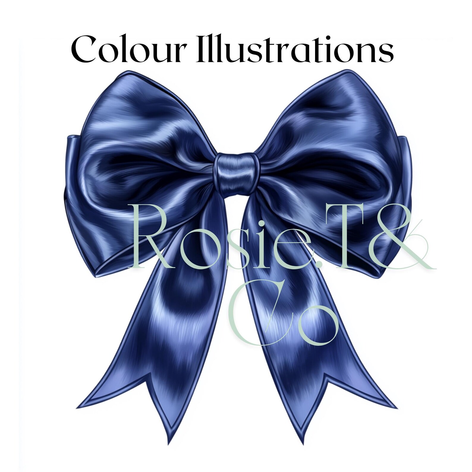 Blue Coquette Bow Clipart, Commercial Use, Transparent Pngs, Watercolor ...
