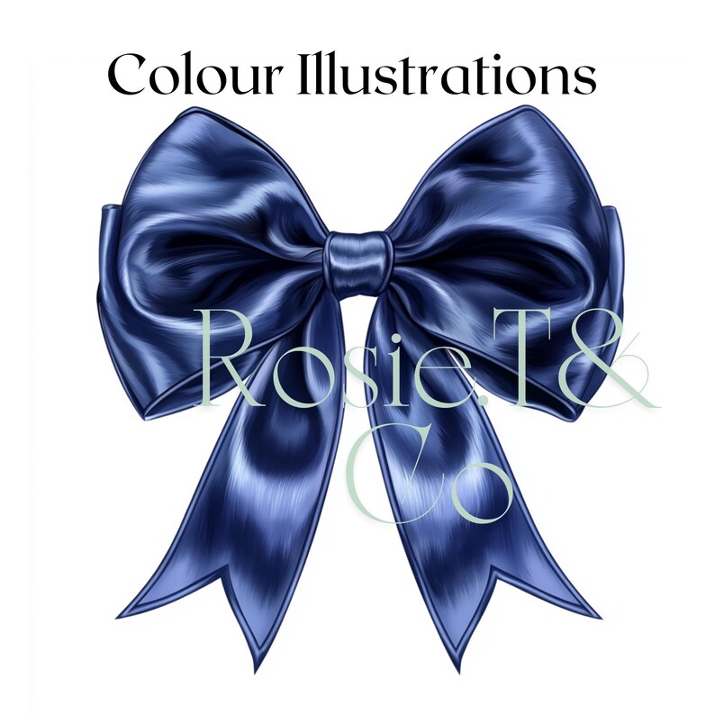 Blue Coquette Bow Clipart, Commercial Use, Transparent Pngs, Watercolor ...