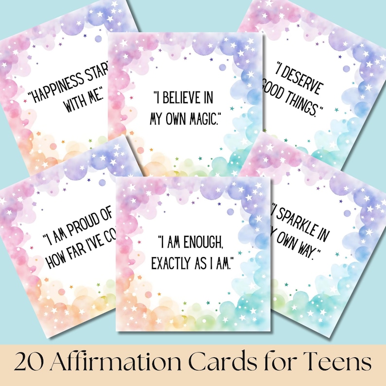 Teen Girl Affirmation Cards Printable | Positive Quotes for Teens ...