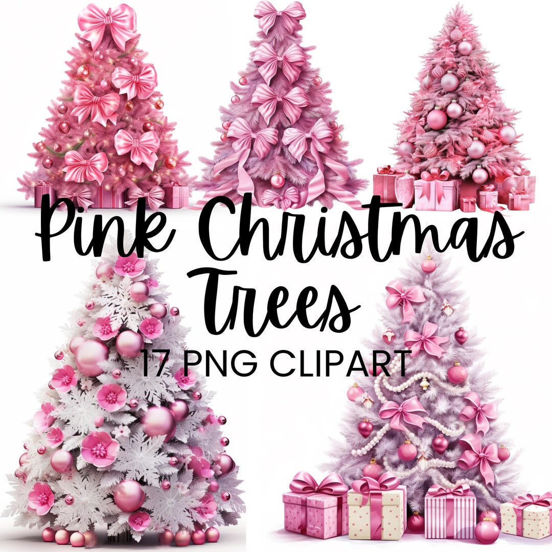 Pink Christmas Tree Clipart, Xmas Tree Clip Art, Holiday Season Images ...