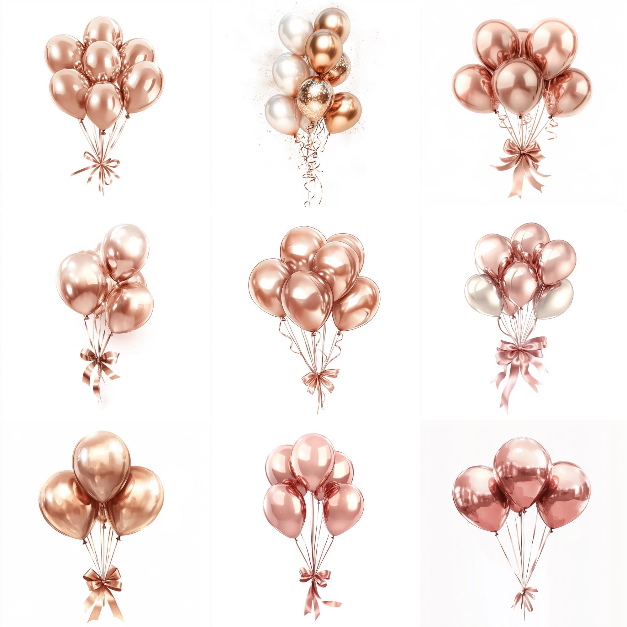 Rose Gold Glitter Balloon Clipart, Instant Download, Birthday Party ...