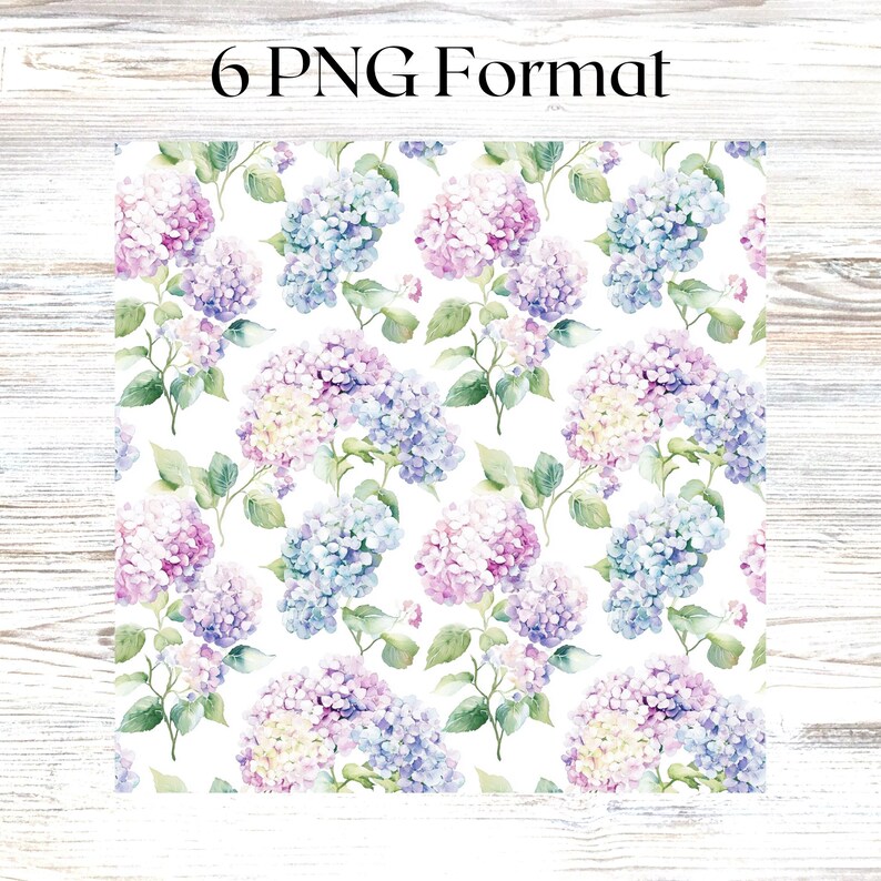 Printable Blue Hydrangea Pattern, Seamless Digital Paper, Wall Art ...