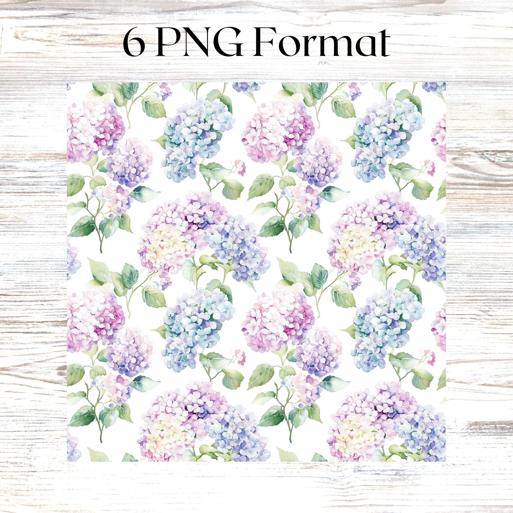 Printable Blue Hydrangea Pattern, Seamless Digital Paper, Wall Art ...