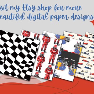 Race Car Seamless Pattern, Digital Paper for Scrapbooking, Vintage Car ...