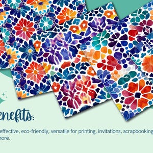 Moroccan Tile Seamless Pattern Digital Paper, Colorful Geometric Design ...