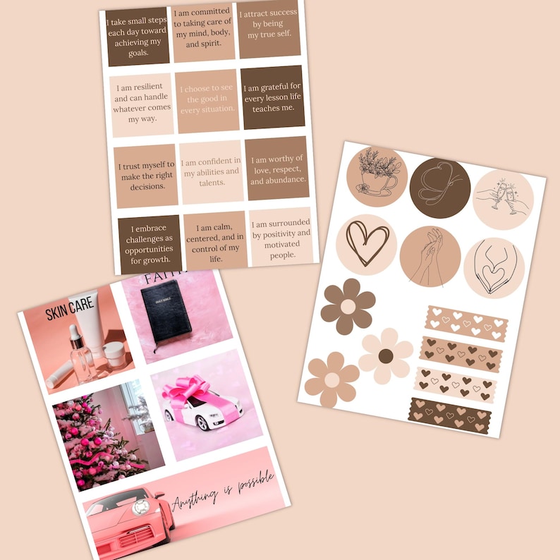 Vision Board, Vision Board Printables, Vision Board Kit, Affirmation ...