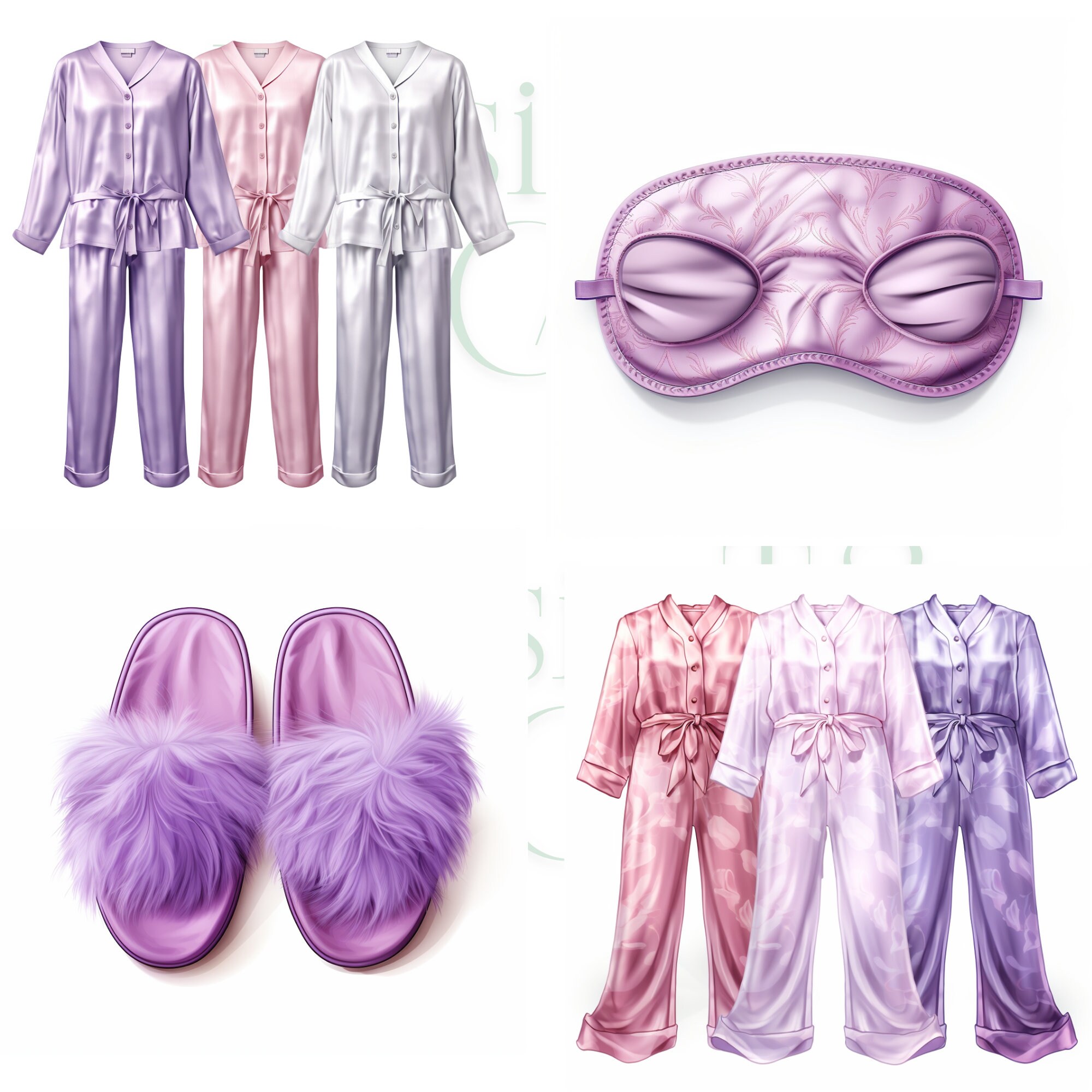 Pajama Party Clipart Slumber Party Clip Art Fashion Girls Illustrations ...