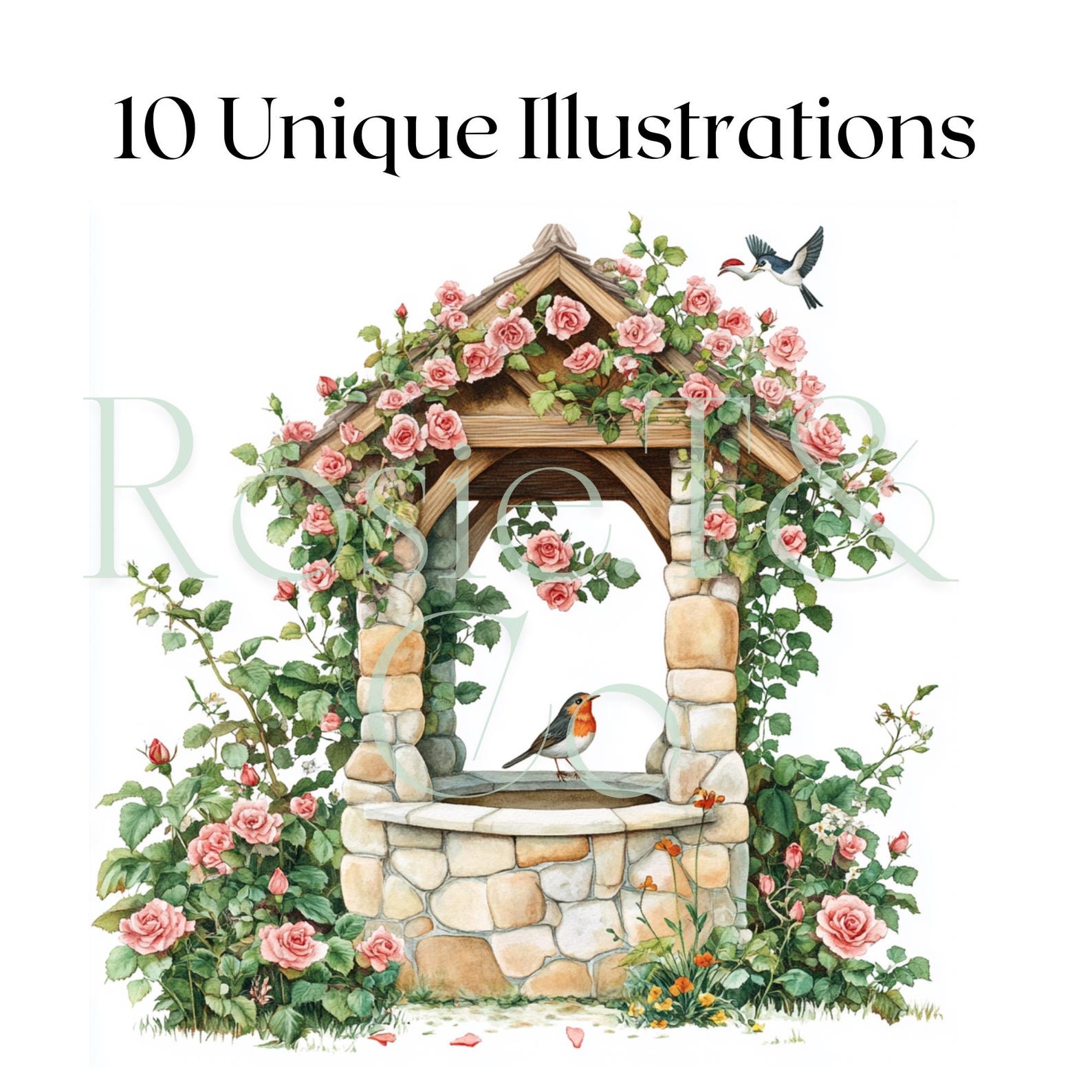 Small Garden Well Clipart, Well Clipart, Cottagecore Clip Art, Wishing ...