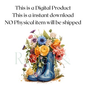 Floral Rain Boots Clipart, Flowers Rain Boot Images, Watercolor Clip ...