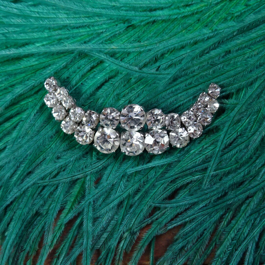 Vintage 1950s/50s 1960s/60s PASTE MOON BROOCH Diamonte - Etsy