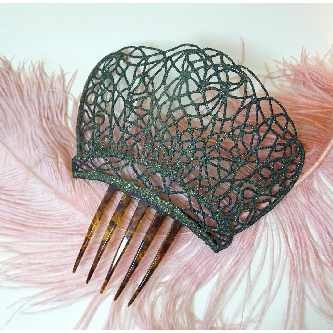 Vintage Edwardian 1910s 1920s/20s Extra Large Decorative GLITTER HAIR ...