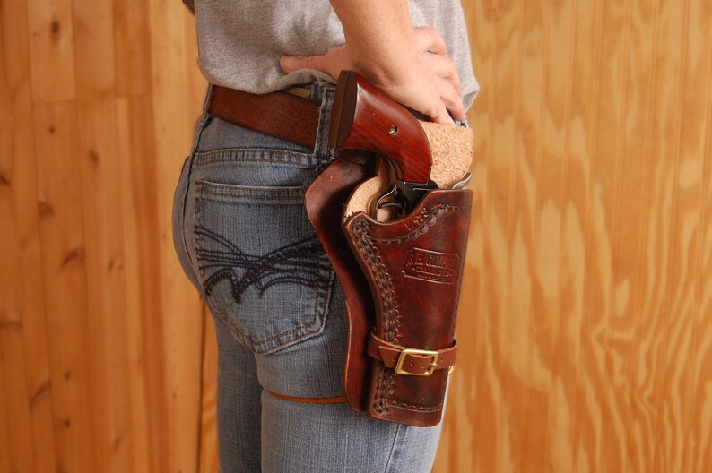 Western Leather Holster With Leg Ties 22 Pistols & Similar - Etsy