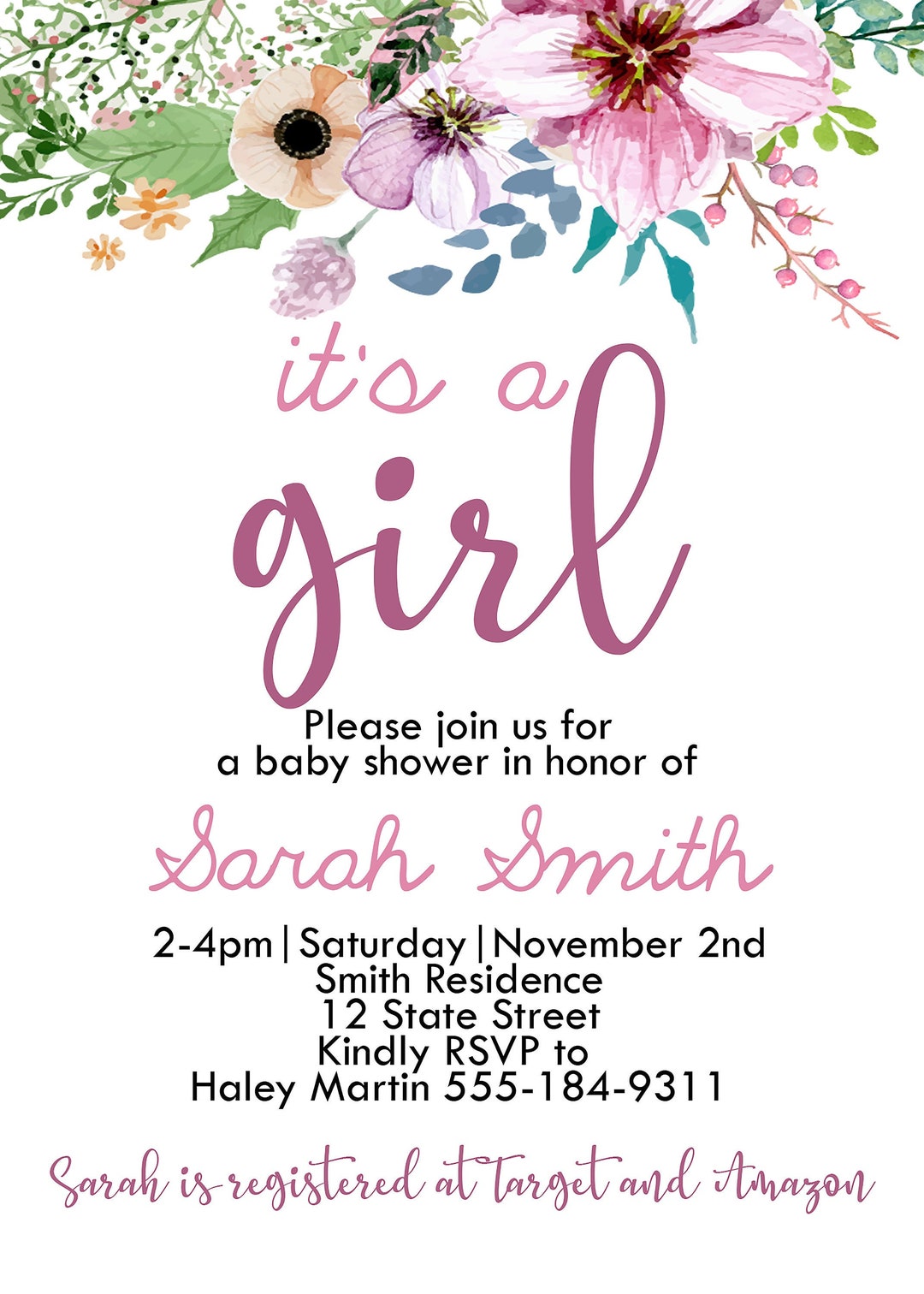 Multi Color Baby Shower Invitation - Etsy