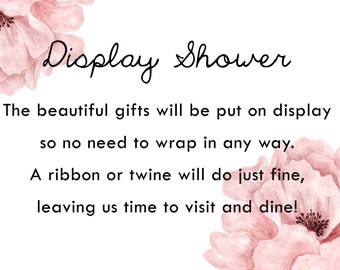Display Shower Insert Printable, Greenery Display Shower Card, Bridal ...
