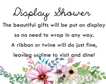 Display Shower Insert, Bridal Shower Display Insert, Baby Shower ...
