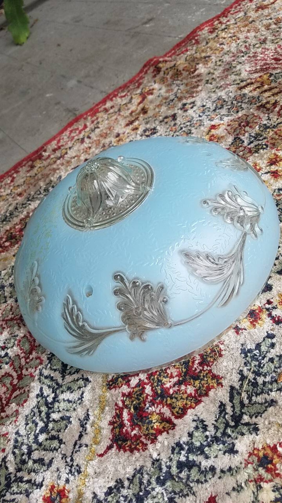 Vintage Lighting Light Blue Ceiling Light Shade Pendant Light 1940 ...