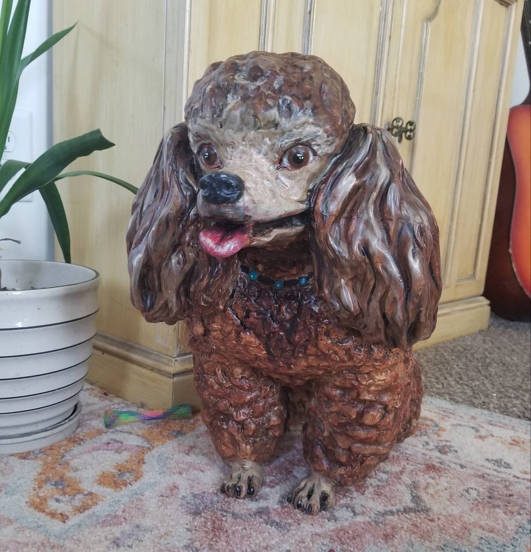 Mid Century Modern Poodle Decor Brown Dog Knick Knack Animal Mount ...