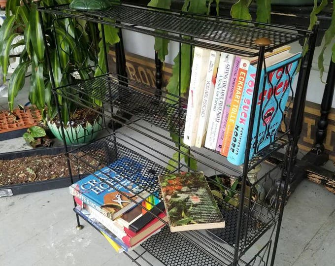Vintage Bookshelves Mid Century Modern Black Wire Shelf - Etsy