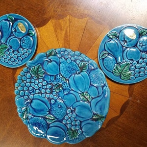 Vintage Inarco Mood Indigo Japan Cake Plate Trivet Collectible Kitchen ...