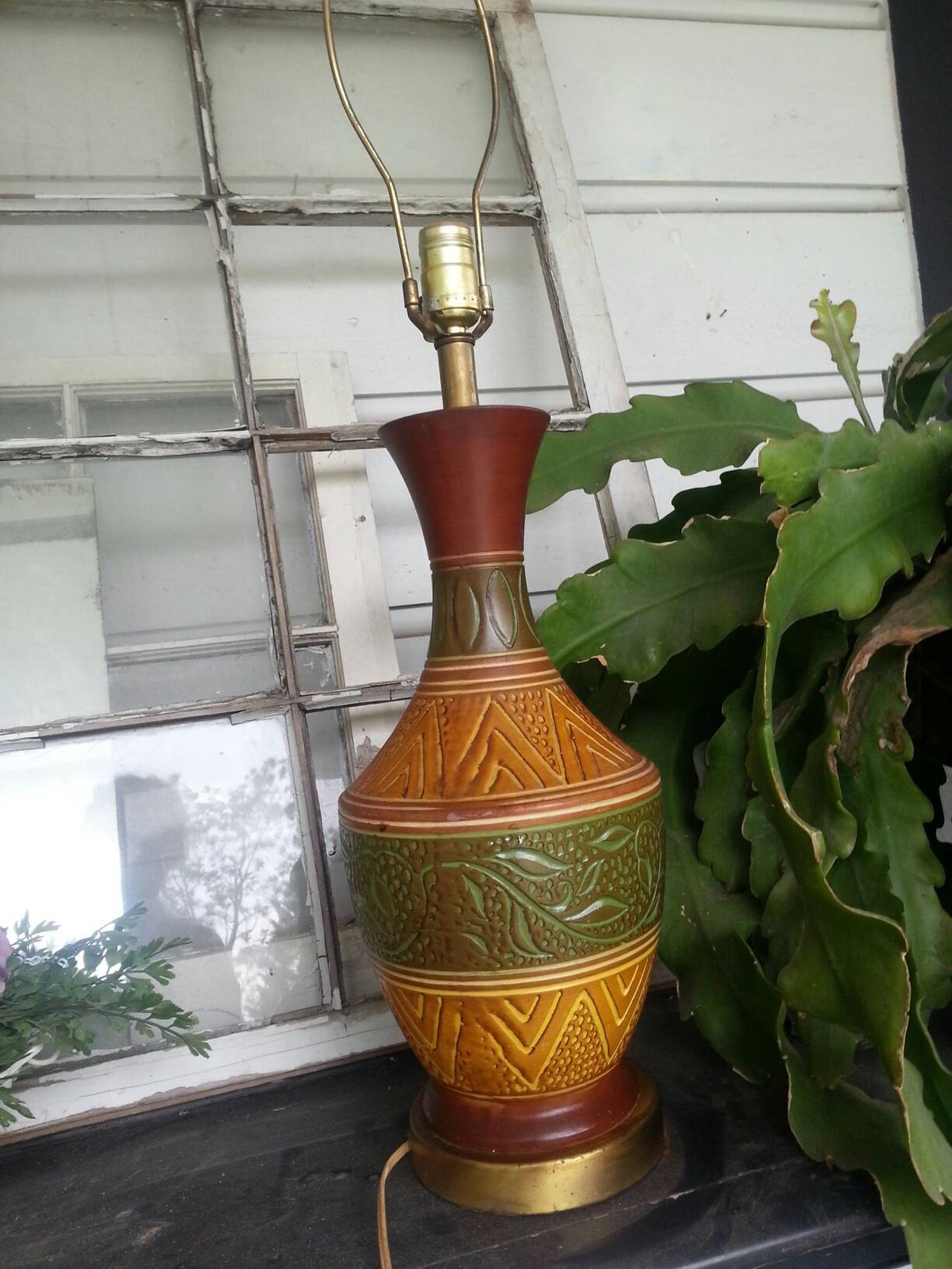 Vintage Table Lamp Mid Century Modern Wood Table Lamp - Etsy