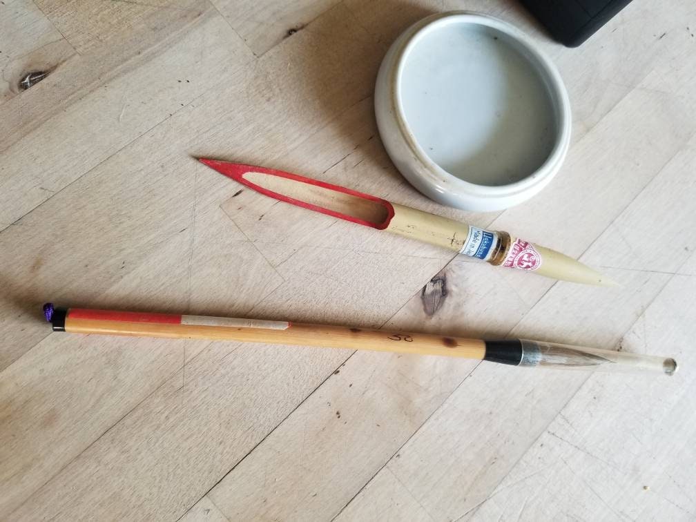 Calligraphy Painting Tools Brushes Pen Bowl Japanese - Etsy