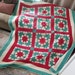 Handmade Quilt Star Teal Red Cream Hand Sewn Star Quilt Hand Stitched ...