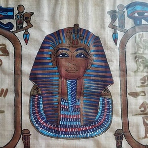 Egyptian Artwork Handpainted Blue and Gold Framed Artwork - Etsy