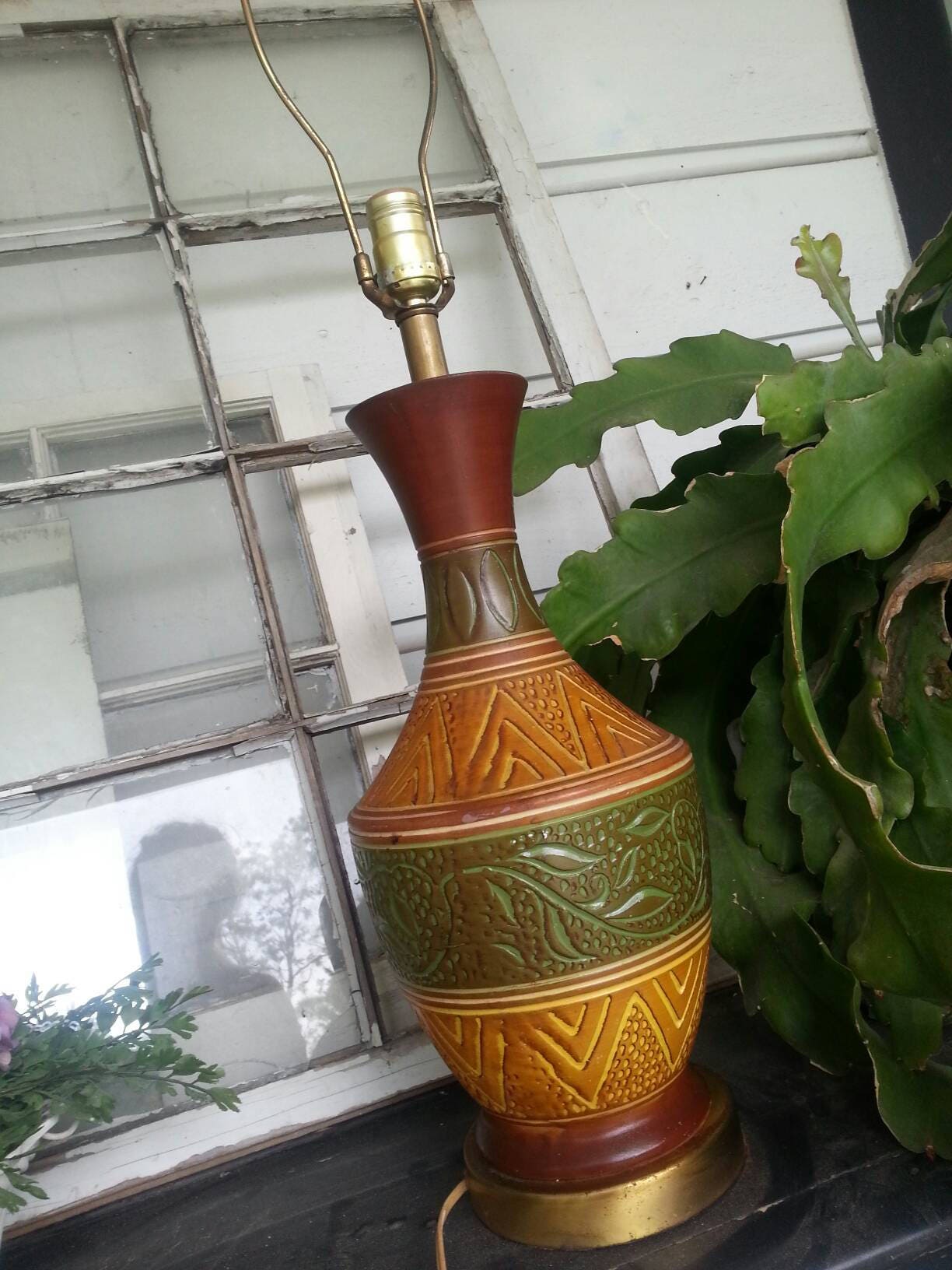 Vintage Table Lamp Mid Century Modern Wood Table Lamp - Etsy