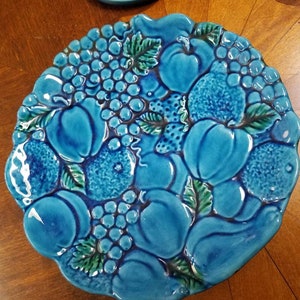 Vintage Inarco Mood Indigo Japan Cake Plate Trivet Collectible Kitchen ...