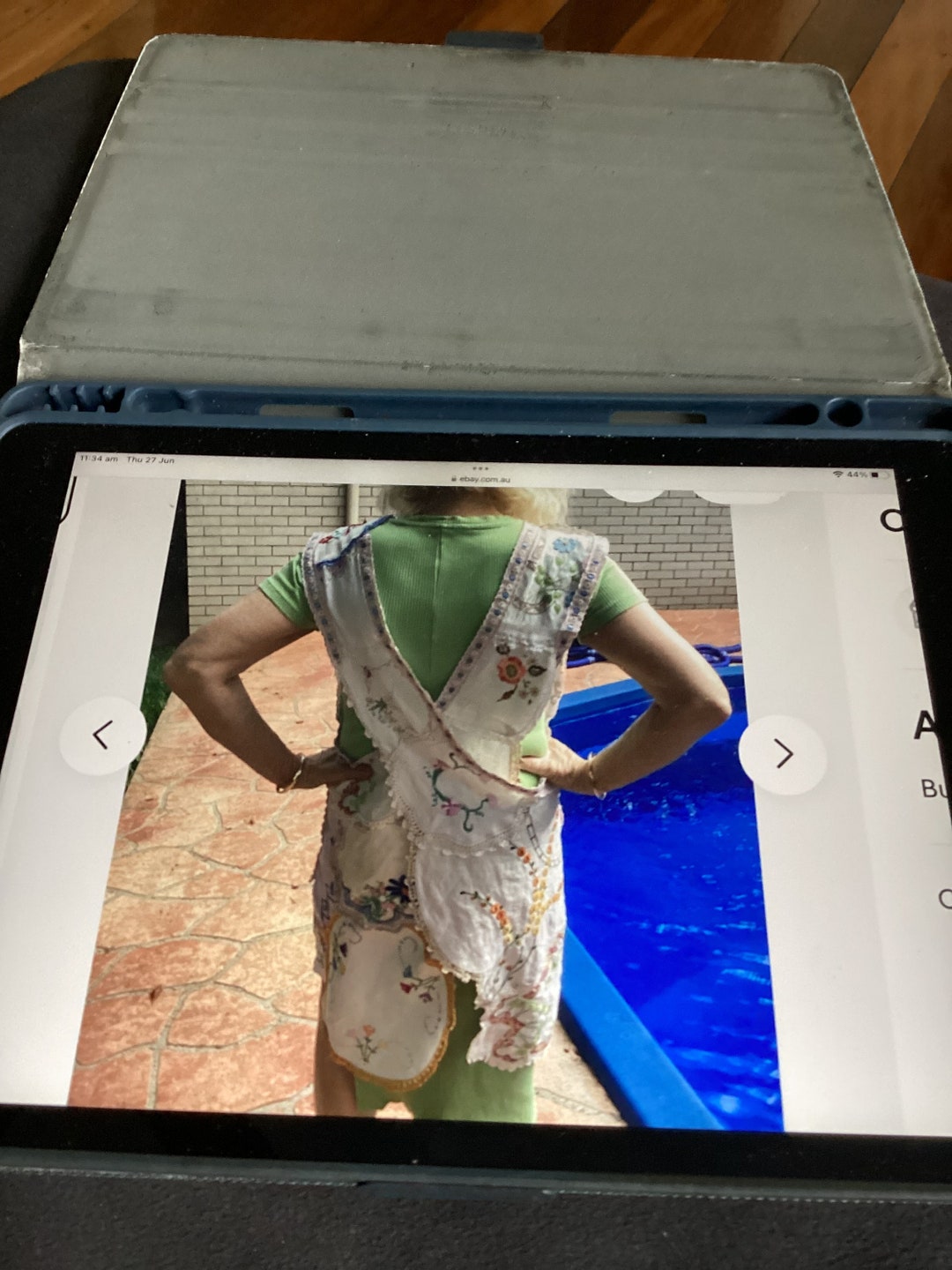 Crossover Magnolia Rose Apron, With Embroidered Doilies, Patchwork ...