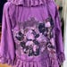 Dark Purple Embroidered Magnolia Rose Art to Wear Cotton Appliqued ...