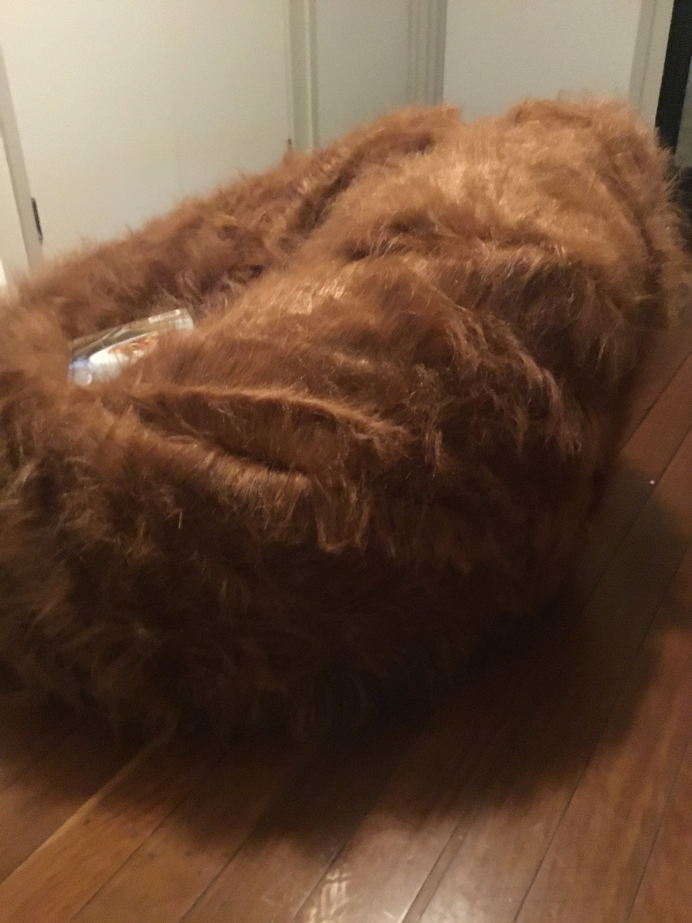 Extra Large, Rust Brown Faux Fur Bean Bag, Adult Beanbag, Huge Bean Bag ...