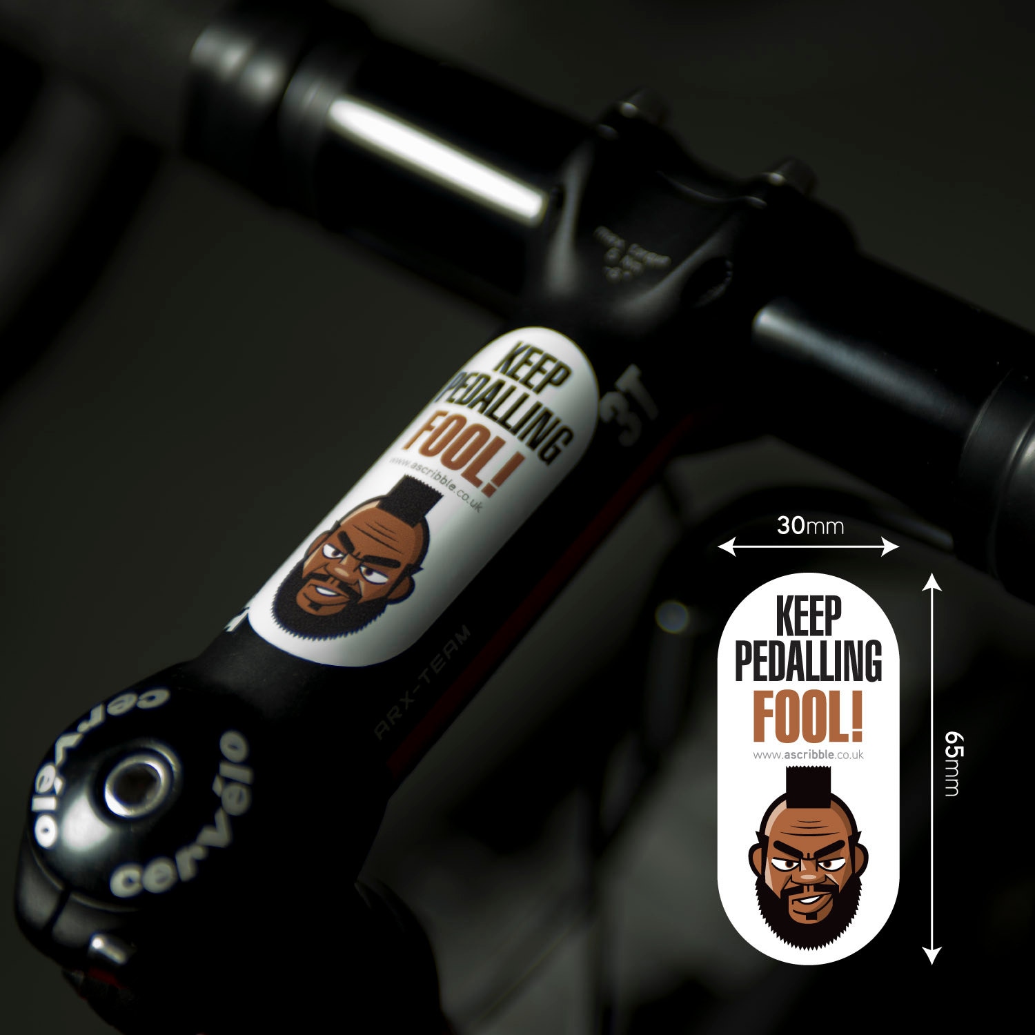 KEEP PEDALLING FOOL! Motivational Bike Top Tube or Stem Sticker ...