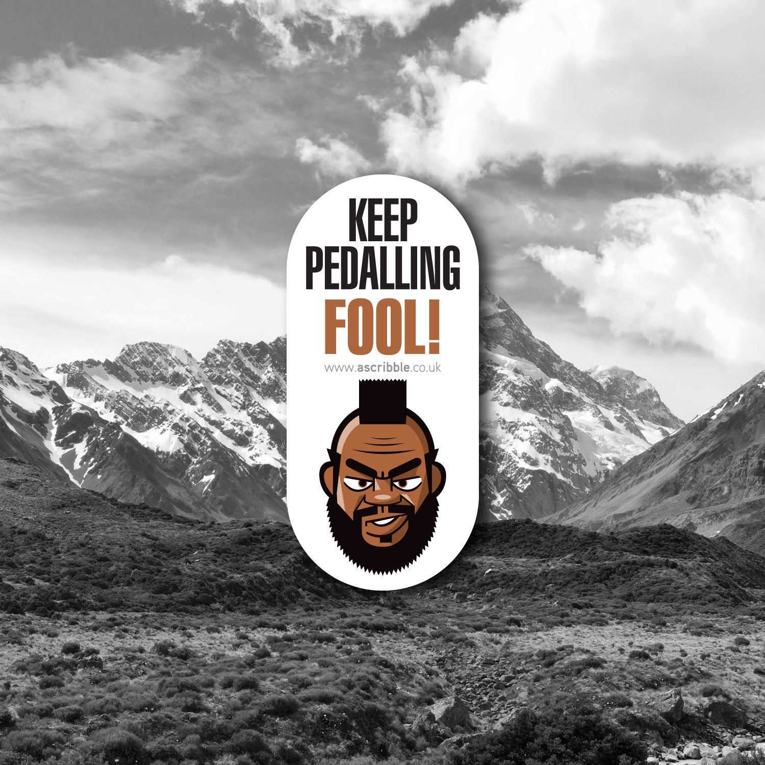 KEEP PEDALLING FOOL! Motivational Bike Top Tube or Stem Sticker ...