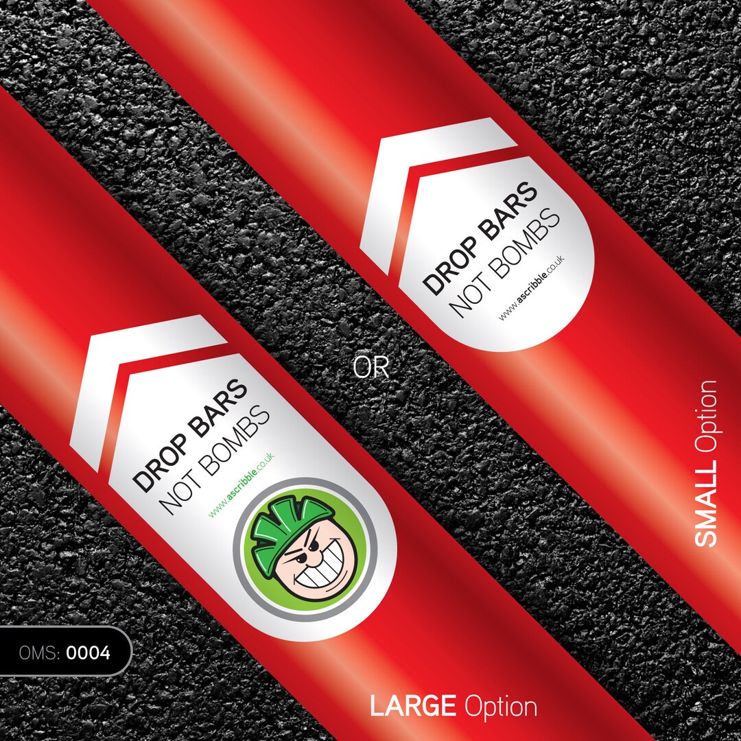 Drop Bars, Not Bombs. Bike Top Tube or Stem Sticker (OMS0004) - Etsy