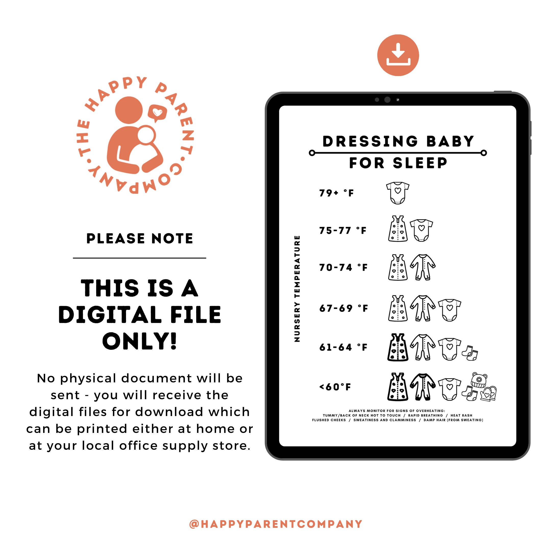 Dressing Baby for Sleep Printable, Baby Sleepwear Guide for Babysitter ...