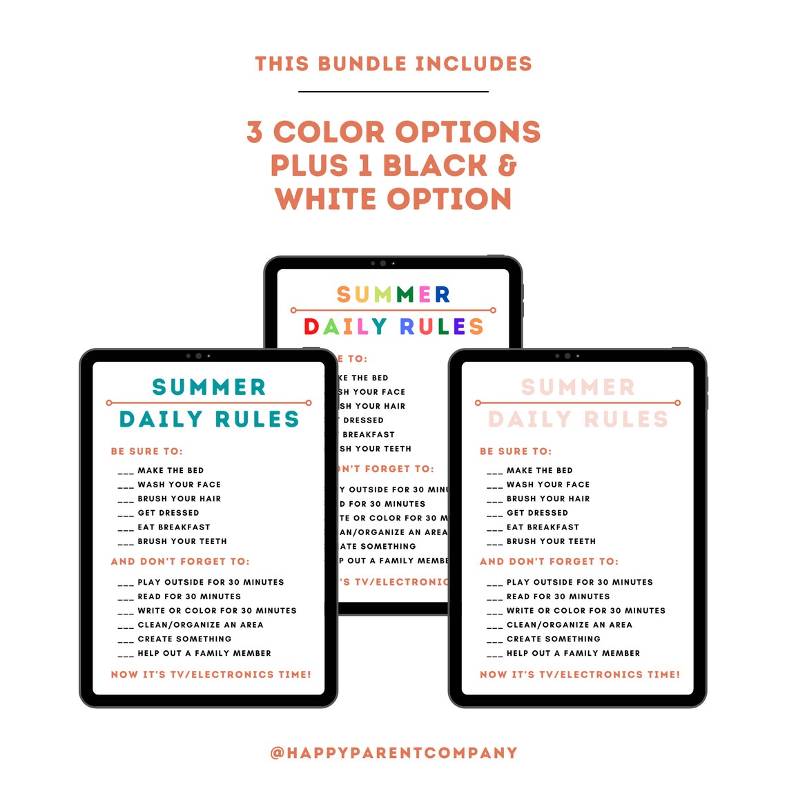 Summer Daily Rules Printable - Etsy