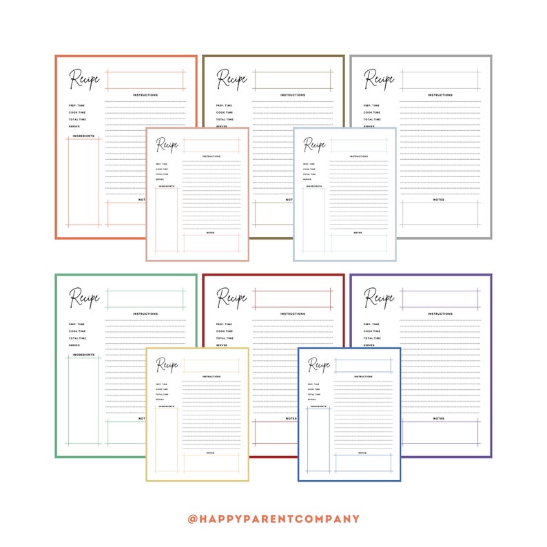 Printable Blank Recipe Page Print at Home Cooking List Sheet - Etsy