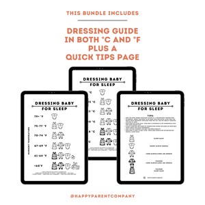 Dressing Baby for Sleep Printable, Baby Sleepwear Guide for Babysitter ...