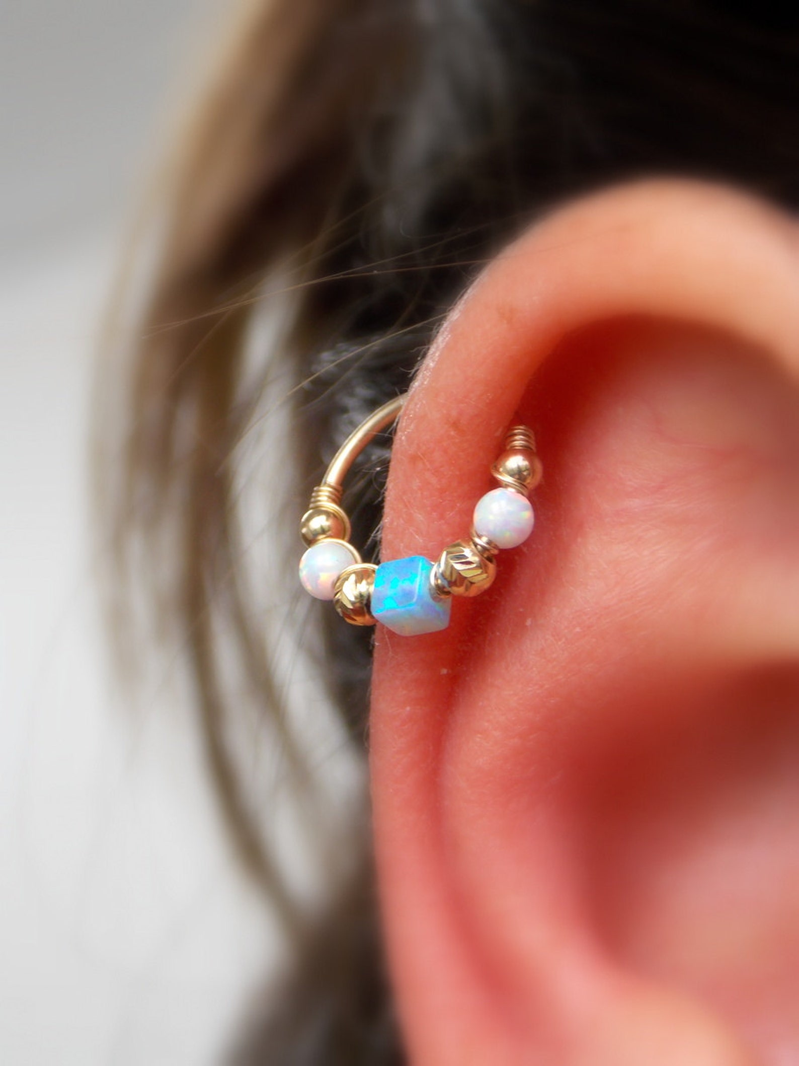 Conch Earring Helix Hoop Earring Conch Earring Opal - Etsy