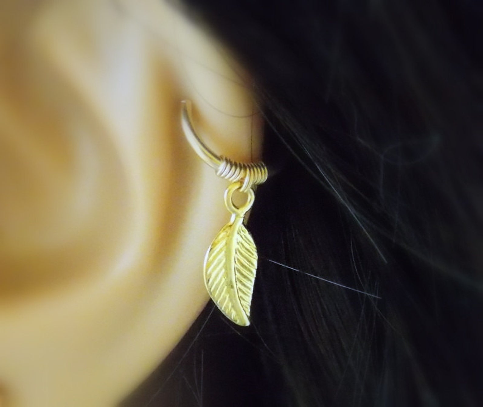 Gold Leaf Ear Cuff Native American Ear Cuff Dainty Dangle | Etsy