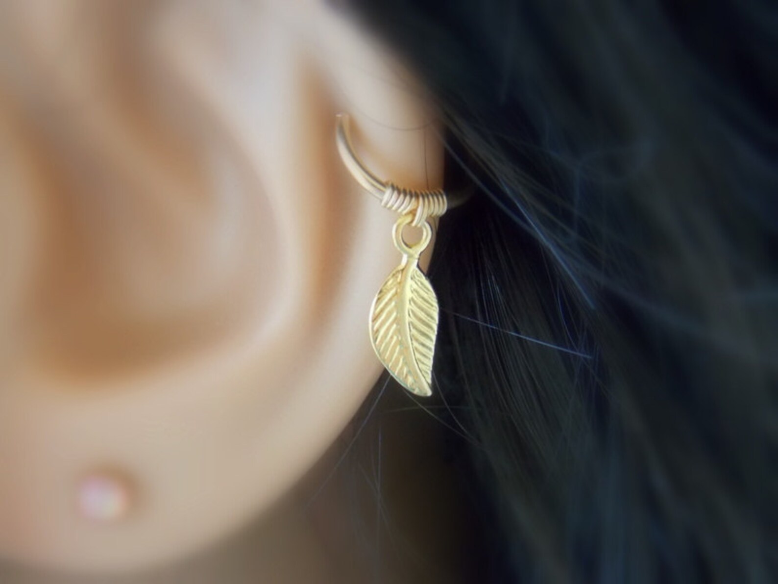 Gold Leaf Ear Cuff Native American Ear Cuff Dainty Dangle | Etsy