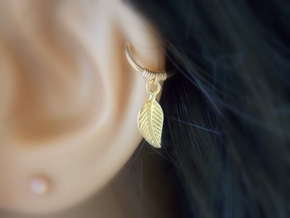Gold Leaf Ear Cuff Native American Ear Cuff Dainty Dangle | Etsy
